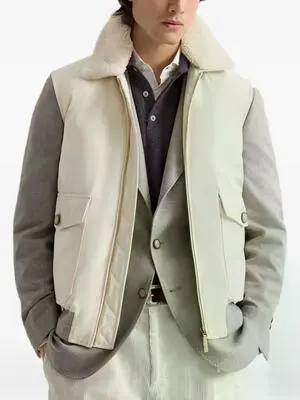 Brunello Cucinelli Shearling-collar Down-filled Vest - Neutrals