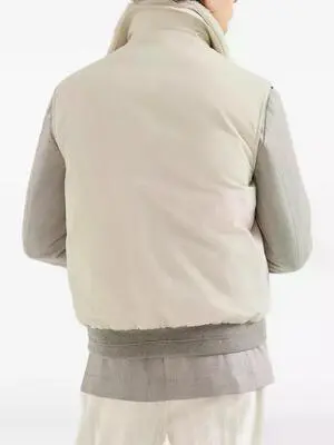 Brunello Cucinelli Shearling-collar Down-filled Vest - Neutrals