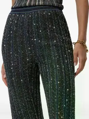 Missoni Sequin-embellished Striped Trousers - Black