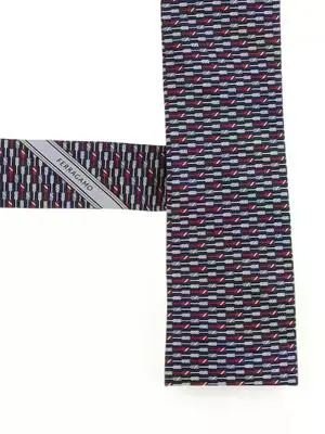 FERRAGAMO Geometric-print Silk Tie