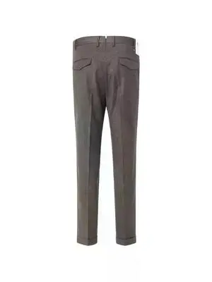 PT TORINO Pressed-crease Turned-up Trousers - Brown