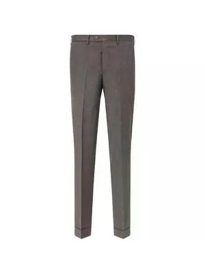 PT TORINO Pressed-crease Turned-up Trousers - Brown