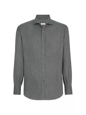 Brunello Cucinelli Chevron Flannel Shirt - Grey