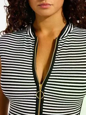 Seafolly Clubhouse Striped Zip-front Swimsuit