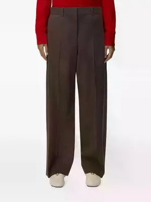 Loewe Trousers In Viscose And Wool Blend - Brown