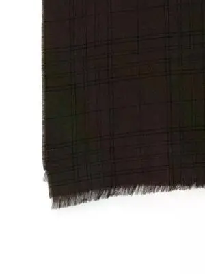 Destin Check-pattern Frayed-edge Scarf