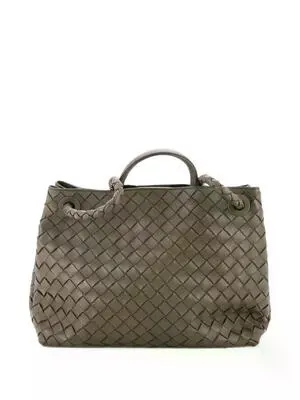 Bottega Veneta Andiamo Top Handle Bag Intrecciato Nappa Medium Satchel - Green