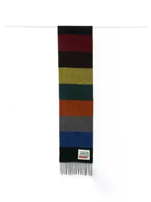 Paul Smith Striped Fringed Scarf - Black