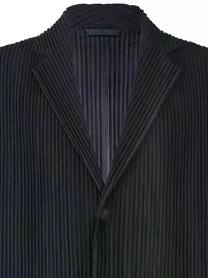 Issey Miyake Pleated Single-breasted Blazer - Blue