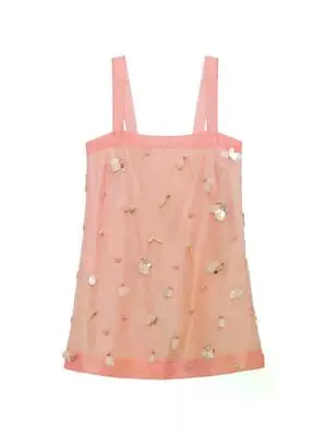 Simkhai Sumi Embellished Organza Mini Dress - Pink