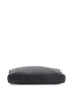 Gucci Zip Messenger Bag Jumbo Gg Embossed Leather Medium Clutch Bag