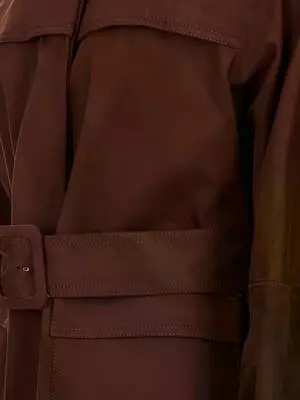 Fabiana Filippi Belted Suede-panel Coat