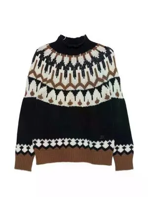 ERMANNO FIRENZE Fair Isle High-neck Sweater - Blue