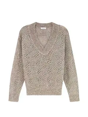 Brunello Cucinelli Sequin-embellished Open-knit Sweater
