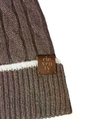 Eleventy Cable-knit Beanie Hat - Brown