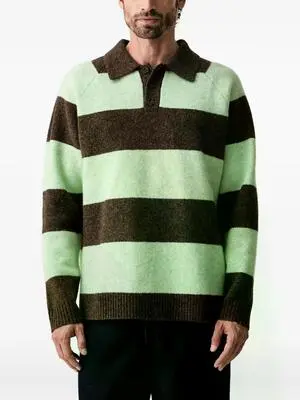 LES DEUX Striped Raglan-sleeve Sweater