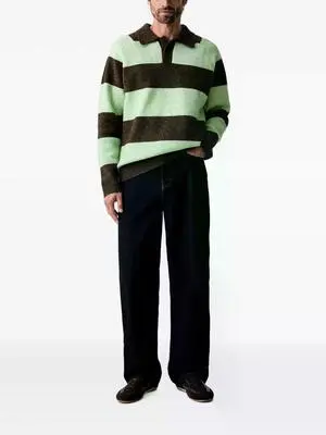LES DEUX Striped Raglan-sleeve Sweater