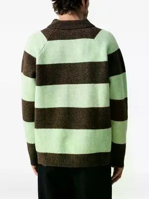 LES DEUX Striped Raglan-sleeve Sweater