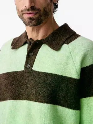 LES DEUX Striped Raglan-sleeve Sweater