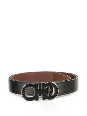 FERRAGAMO Belt Box With Gancini Switch Buckle - Black