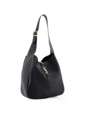 Saint Laurent Supple Leather Hobo Bag - Black
