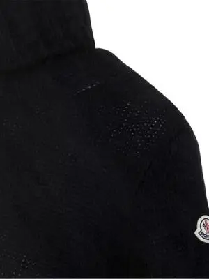 Moncler Cable Knit-trim Roll-neck Mini Dress