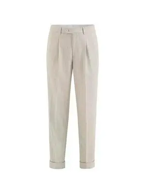 Brunello Cucinelli Pinstripe Pleated Trousers - Neutrals
