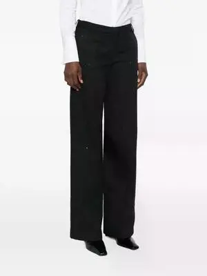 ERMANNO FIRENZE Crystal-embellished Pinstripe Trousers