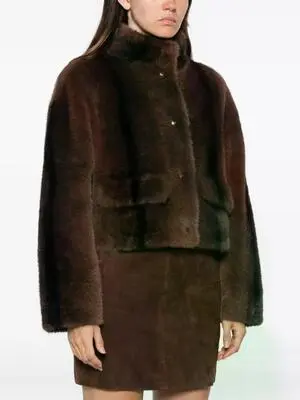 ERMANNO FIRENZE Faux-fur Funnel-neck Jacket
