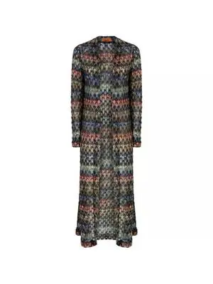 Missoni Long Viscose Lamé Cardigan - Blue