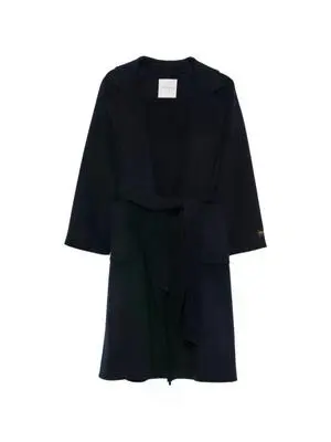 ERMANNO FIRENZE Belted Notch-lapels Coat - Blue