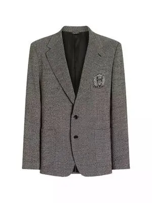 Dolce & Gabbana Portofino Single-breasted Jacket In Birdseye Wool - Grey