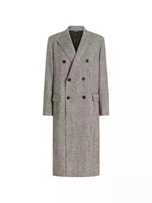 Dolce & Gabbana Double-breasted Herringbone Wool Coat