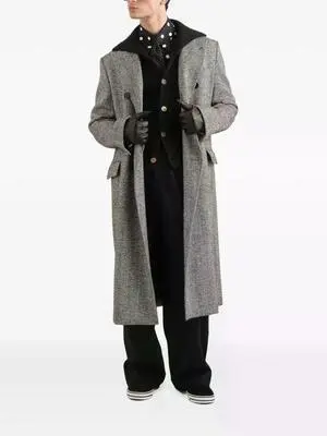 Dolce & Gabbana Double-breasted Herringbone Wool Coat