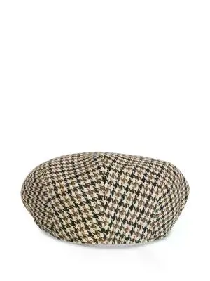 Dolce & Gabbana Houndstooth Wool Flat Cap