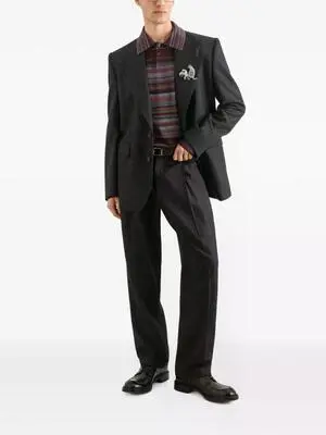 Dolce & Gabbana Striped Wool Polo Shirt