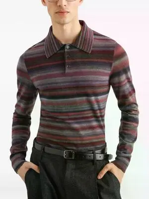 Dolce & Gabbana Striped Wool Polo Shirt