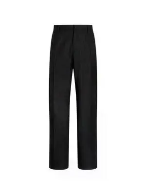 Dolce & Gabbana Pinstripe Wool Trousers - Black