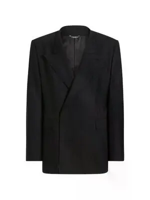 Dolce & Gabbana Sicilia Double-breasted Pinstripe Wool Jacket - Black