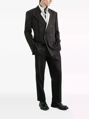 Dolce & Gabbana Sicilia Double-breasted Pinstriped Virgin Wool Jacket - Black