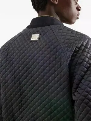 Dolce & Gabbana Silk Satin Quilted Bomber Jacket