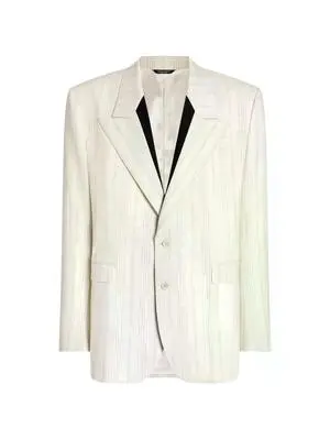 Dolce & Gabbana Sinatra Single-breasted Pinstripe Wool Jacket - Neutrals