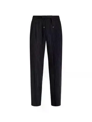Dolce & Gabbana Pinstripe Wool Jogging Trousers - Blue