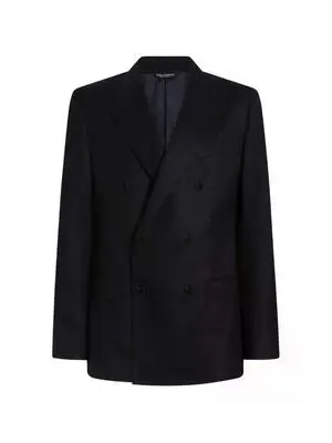Dolce & Gabbana Martini Light Double-breasted Wool Jacket - Blue
