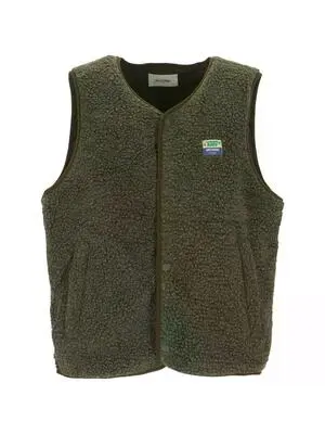 American Vintage Hoktown Logo-patch Fleece Gilet - Green