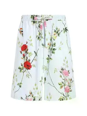Dolce & Gabbana Rose-print Poplin Bermuda Shorts