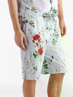 Dolce & Gabbana Rose-print Poplin Bermuda Shorts