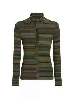 Dolce & Gabbana Ribbed Wool Cardigan - Green