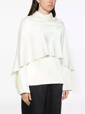 RÓHE Satin Draped Blouse - Neutrals