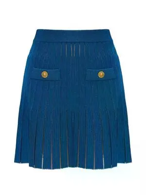 Balmain Button-detail Pleated Skirt